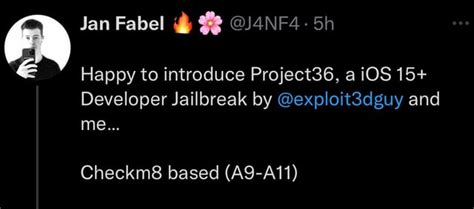 News Ios 15 Checkm8 Jailbreak Development Called Project36 R