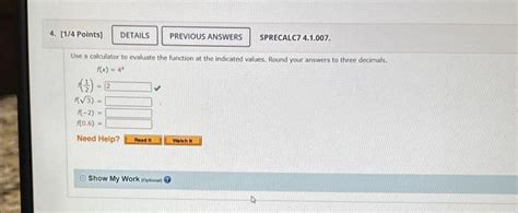 Solved Jse A Calculator To Evaluate The Function At The Chegg Com