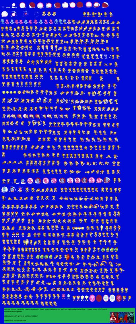 Super Shadow Sprite Sheet Alternate Palette By Alvarobmk123 On Deviantart