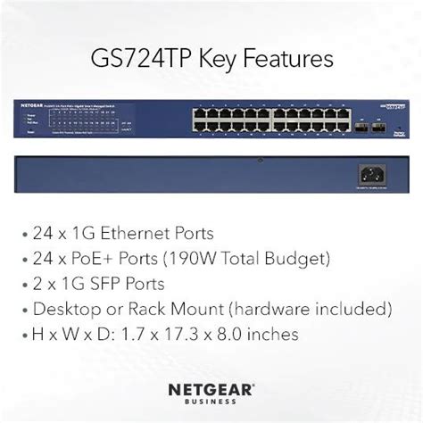 Jual Gs724tp 24 Port Gigabit Ethernet Poe Smart Switch With 2 Sfp