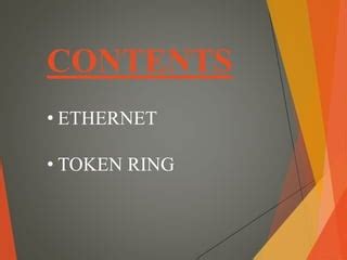 Ethernet And Token Ring Computer Networks PPT