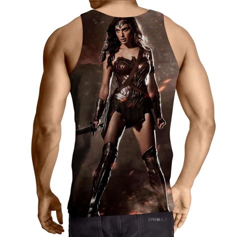 Wonder Woman Standing Brave Gal Gadot Holding Sword Tank Top