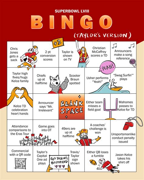 Taylor Swift Super Bowl Bingo Play Our Printable Version The