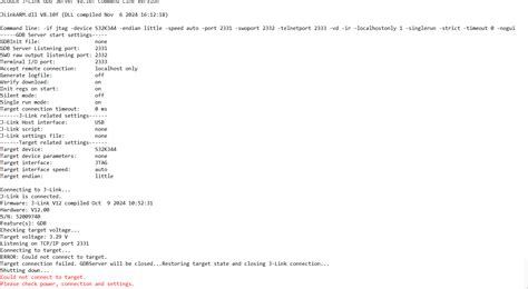 segger j link not connecting to s32k3x4evb t172 nxp community
