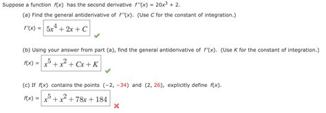 Solved Suppose A Function F X Has The Second Derivative Chegg