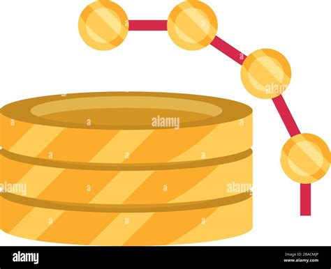 Money Coins Down Financial Stock Market Crash Vector Illustration