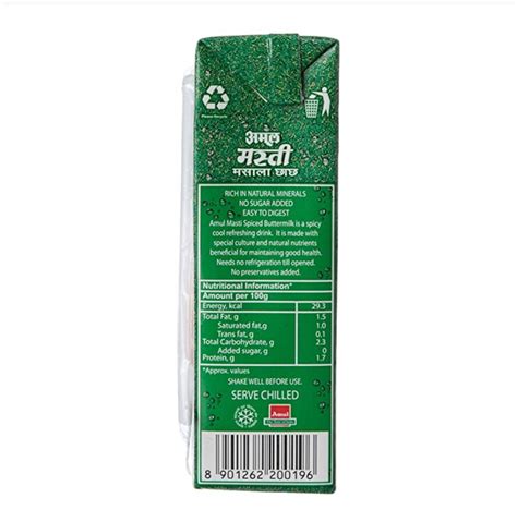 Amul Masti Spiced Buttermilk 200 Ml Maxkart