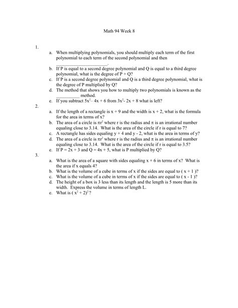 C If P Is A Second Degree Polynomial And Q Is A Third Degree