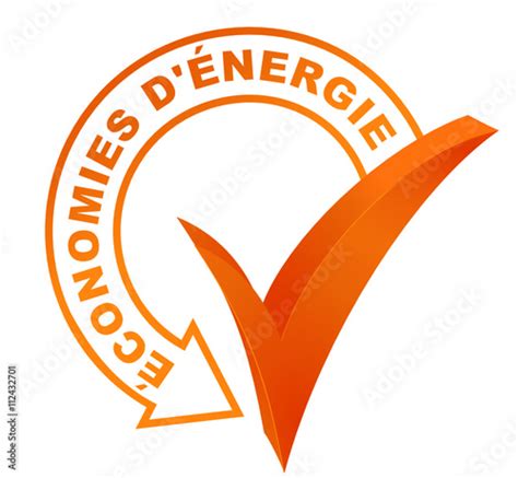 économies d énergie sur symbole validé orange 이 스톡 벡터 구입 및 Adobe