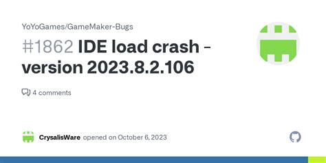 Ide Load Crash Version 202382106 · Issue 1862 · Yoyogames