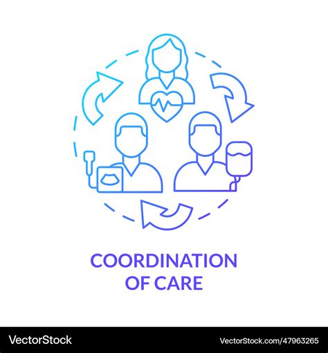 coordination of care blue gradient concept icon vector image