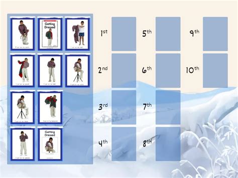 Getting Dressed Ordinal Numbers Rank Order