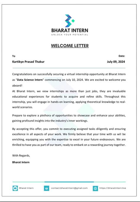 Kartikye Prasad Thakur On Linkedin Datascience Internship