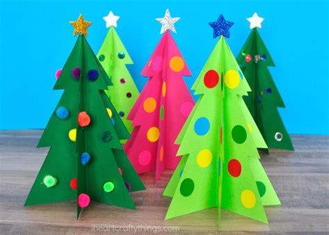 Colorful 3d Christmas Tree Craft I Heart Crafty Things