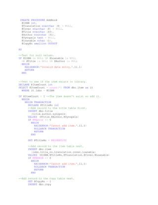Library Project Stored Procs Pdf