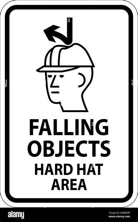 Danger Sign Falling Objects Hard Hat Area Stock Vector Image And Art Alamy