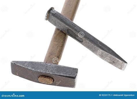 Cold Chisel And Hammer Stock Image Image Of Metallic 9233175