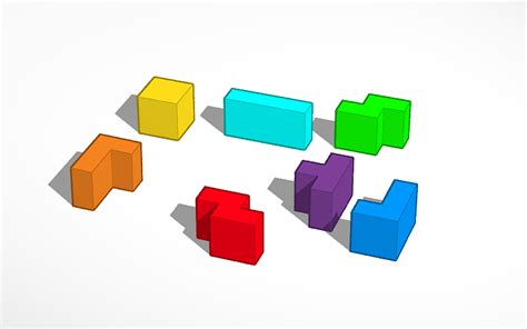 3d Design Tetris Blocks Tinkercad