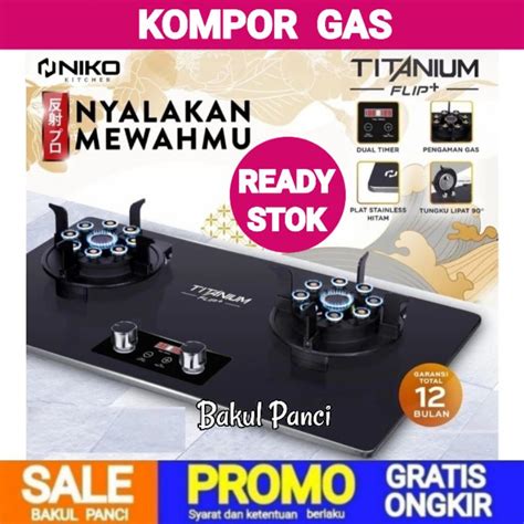 Jual NIKO KOMPOR GAS TANAM 2 TUNGKU GAS STOVE KOMPOR KACA TITANIUM
