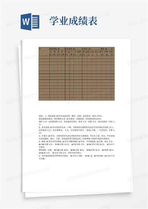 学生学业成绩分析表1word模板下载编号lwmmbyoa熊猫办公