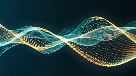 Abstract Waveforms And Digital Particles For Technology And Design Projects Generative Ai Stock