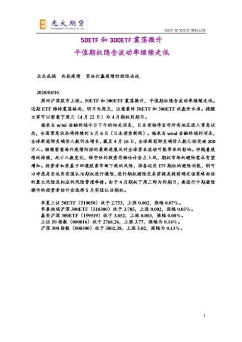 50etf和300etf期权日报：50etf和300etf震荡微升，平值期权隐含波动率继续走低