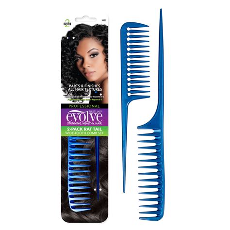 Evolve® Wide Tooth Rat Tail Comb 2 Pack 3357 Firstline Brands