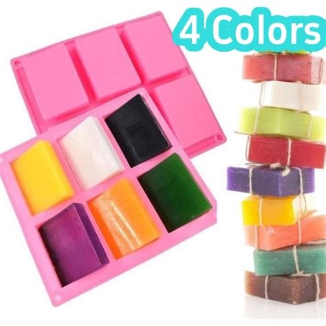 6 Moldes Quadrados De Sabão De Chocolate Produtos Para Panificação De Alimentos Molde De Bolo