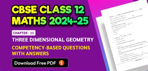 Cbse Class 12 Maths 2024 25 Chapter 11 Three Dimensional Geometry