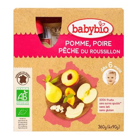 La Gourde Fruits Pomme Poire P Che Babybio Est Destin E Aux B B S Partir De Mois Babybio