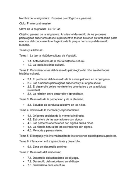 Procesos Psicologicos Superiores Pdf