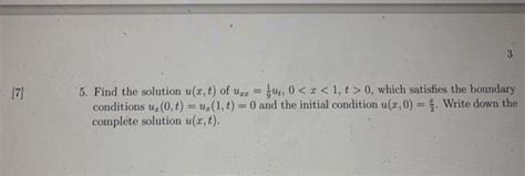 Solved Find The Solution U X T Of Uur Which Chegg Com