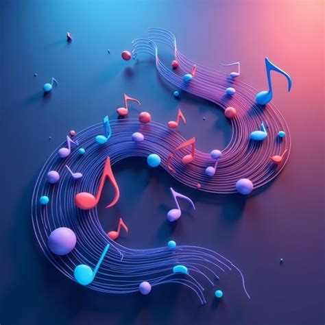 Free Melodic Digital Spiral Photo Musical 3d Notes Download At Stockcake