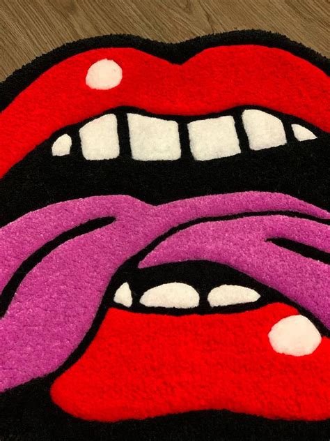 Crazy Lips Custom Tufted Rug Etsy