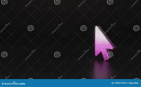 Science Glitter Symbol Of Mouse Pointer Icon 3d Rendering Stock