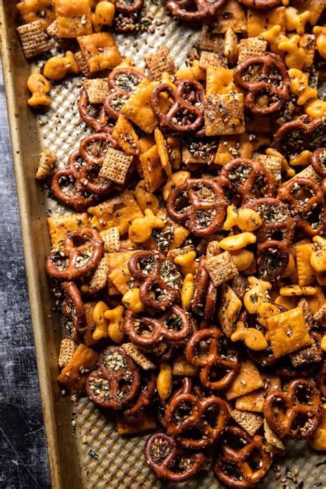 Everything Ranch Cheese And Pretzel Snack Mix Half Baked Harvest