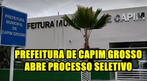 Prefeitura De Capim Grosso Abre Processo Seletivo Na área De Educação