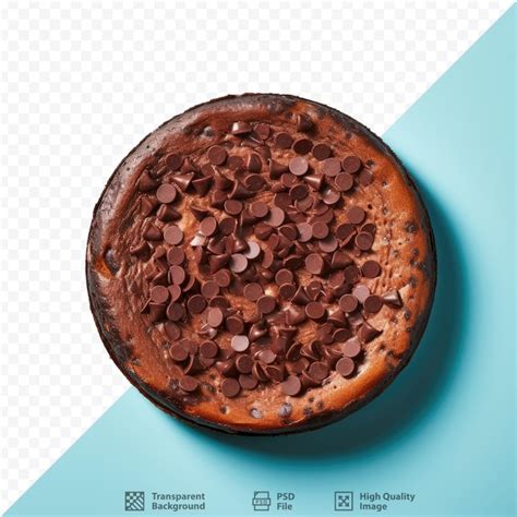 Un Pastel Con Chispas De Chocolate Y Una Imagen De Un Pastel Con
