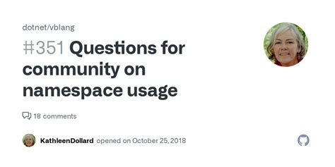 Questions For Community On Namespace Usage Issue Dotnet Vblang GitHub