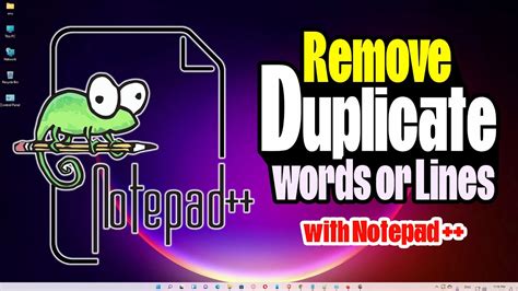 how to remove or delete duplicate words or lines with notepad youtube