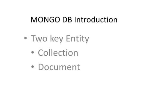 Mongo Db Introduction Ppt