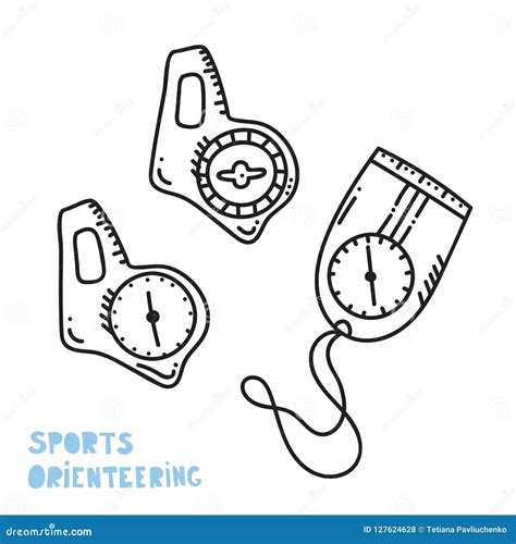 Vector Illustration Of Orienteering Compass Stock Vector Illustration