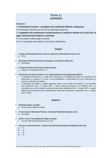 Correção Da Ficha 11 Do Caderno De Atividades 11ºano Um Novo Tempo Da