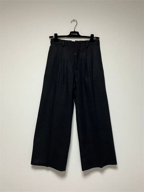 S 장폴고티에 사이버 컬렉션 테일러드 와이드 핀턱 울 팬츠 차콜그레이 후루츠패밀리