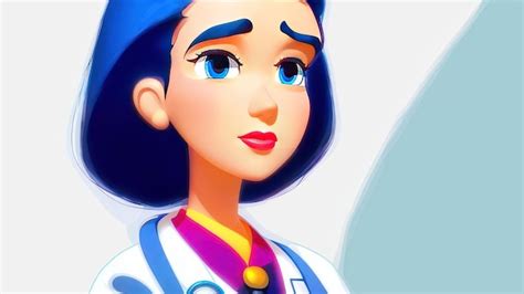 Premium Ai Image A Woman With Blue Hair And A White Coat With The