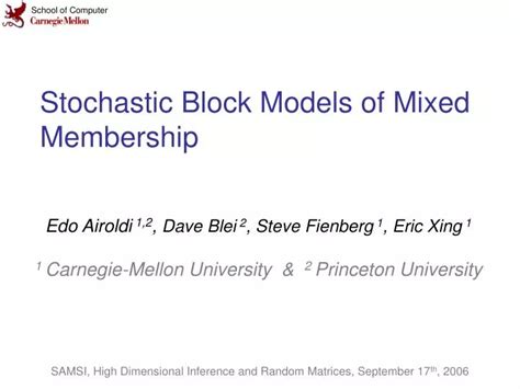 Ppt Stochastic Block Models Of Mixed Membership Powerpoint Presentation Id