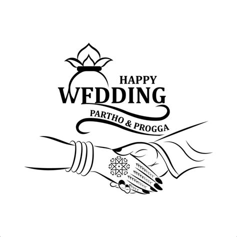 Shubh Vivah Hindi Caligrafía Logo Para Boda Invitación Tarjeta Vector