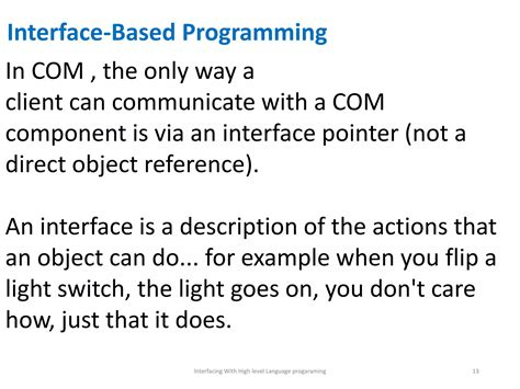 Interfacing With High Level Programming Language PPT