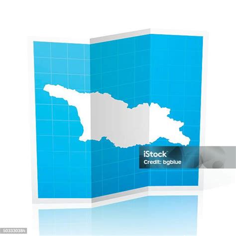 Ilustración De Mapas Plegados Georgia Aislado Sobre Fondo Blanco Y Más