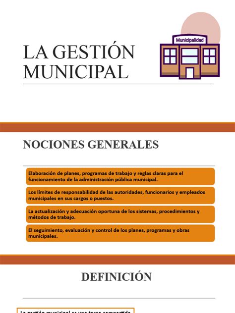 Clase 10 La Gestion Municipal Pdf Alcalde Gobierno Local